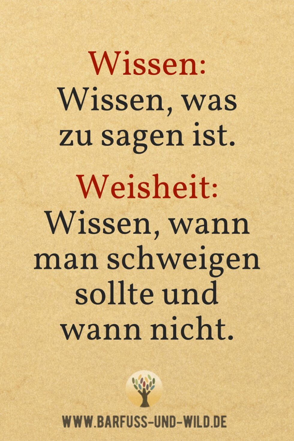 Kennst Du den Unterschied zwischen Wissen und Weisheit? | barfuß+wild